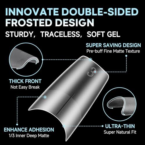 Medium Coffin Gel Nail Tips Pre-buff Full Matte 504pcs Medium Coffin ...