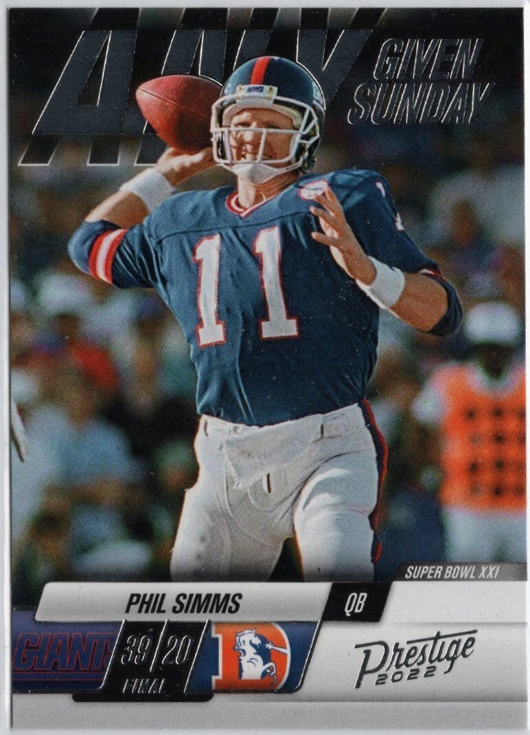 2022 Panini Prestige Any Given Sunday Phil Simms Insert Card #4 | eBay