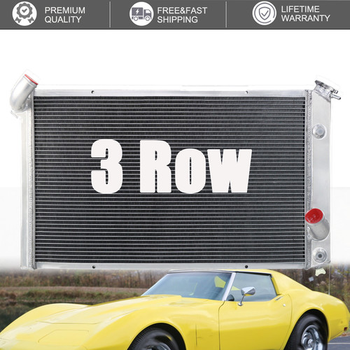 3-Row Aluminum Radiator for 1973 74 75 1976 Chevy Corvette C3 V8 5.7L 7 ...