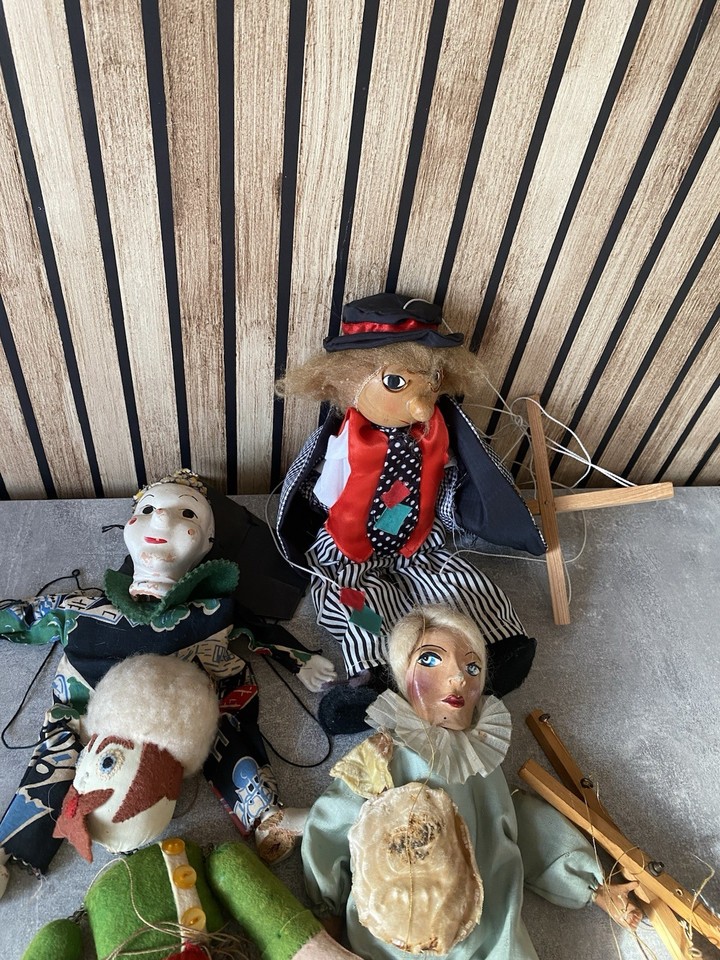 Puppet Bundle 4x Vintage Marionettes for restoration please read ...