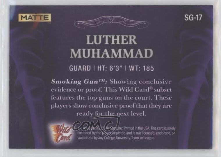 2022 Wild Card Matte Draft Smoking Gun Chase Purple - Smoke /9 Luther ...