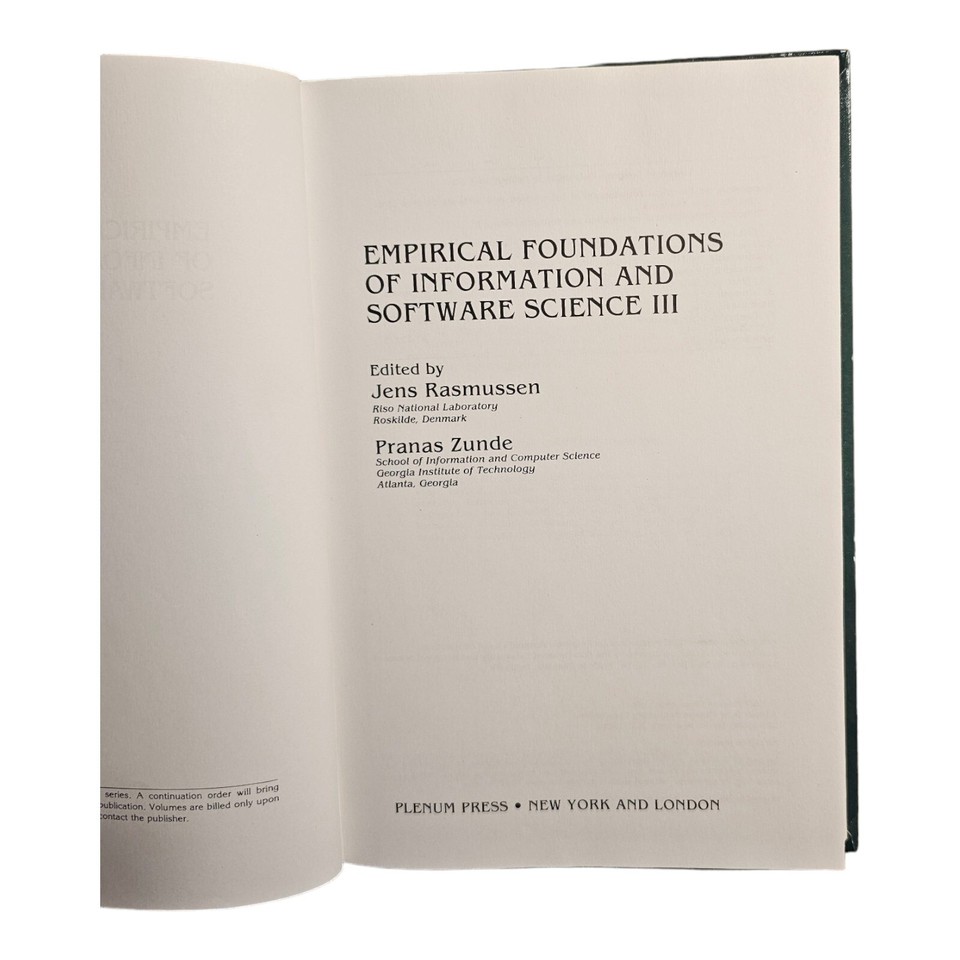Empirical Foundations Of Information And Software Science By Jens ...