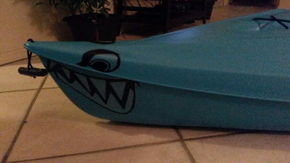 Shark teeth Boat decal funny vinyl graphics kayak canoe rowboat ...