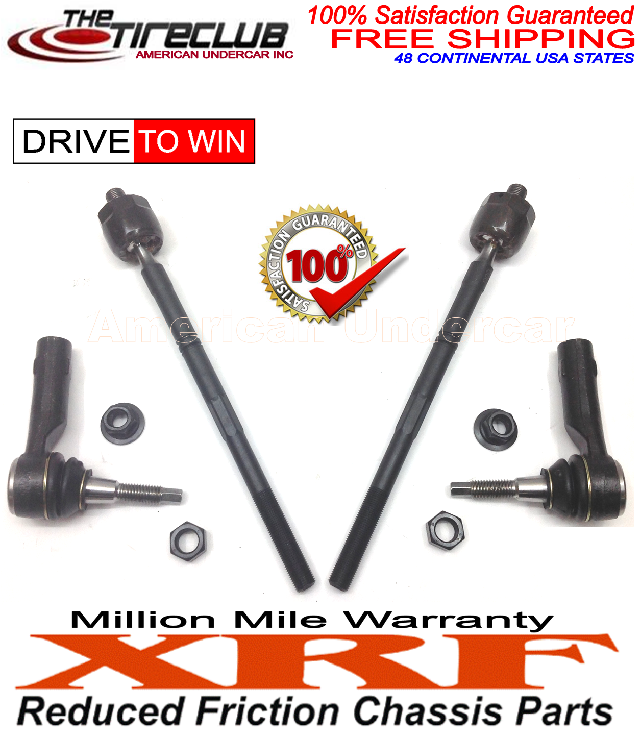 XRF Lifetime Inner and Outer Tie Rod Ends Kit 2005 - 2008 Ford F150 4x4 ...