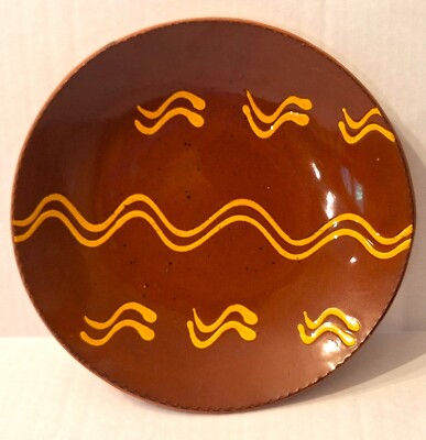 Large Lester Breininger Pottery Glazed Redware Serving Dish, Sunny but ...