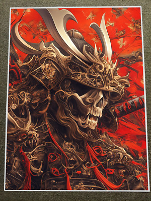 Skeleton Samurai in Dark Armor Poster 18x24in | eBay
