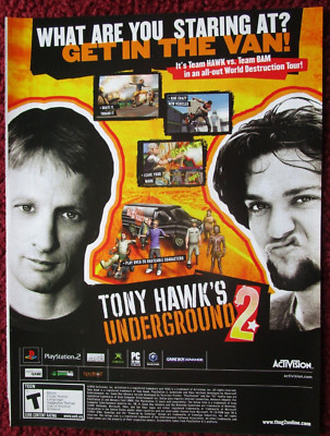 2004 TONY HAWK Underground 2 Video Game Print Ad ~ Playstation X-Box ...
