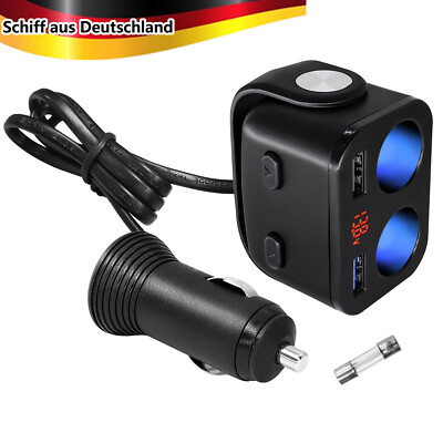 Auto 2-Fach USB Adapter KFZ Zigarettenanzünder Verteiler Buchse ...