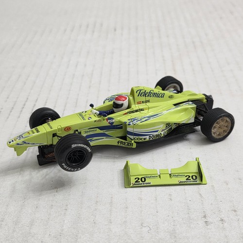 Vintage SCX Slot Car Minardi F1 Telefonica 20 TecniToys F-1 Green 1/32 ...