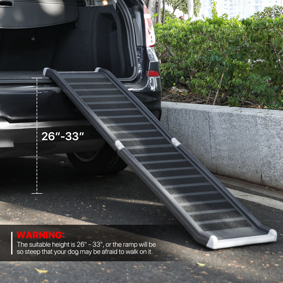 Foldable[STEEL FRAME+NON SLIP STEP]Dog Ramp Portable Pet Stair for SUV ...