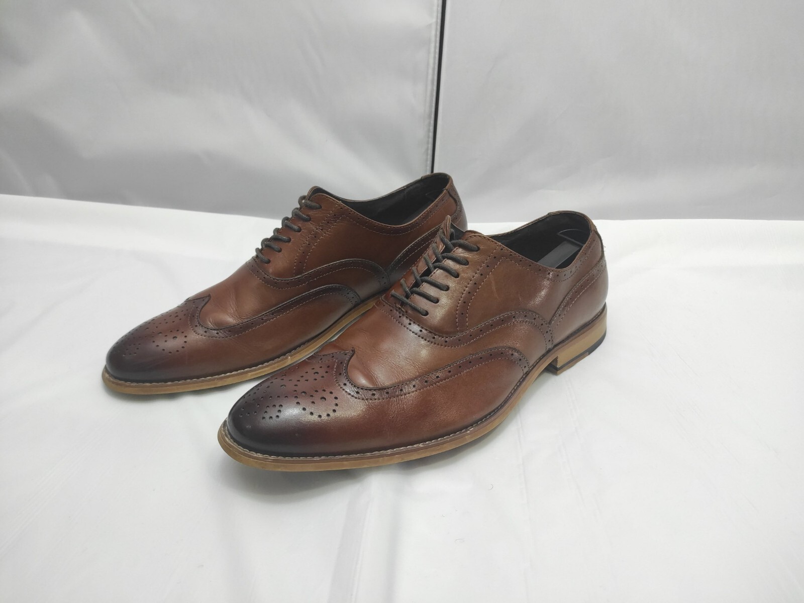 Stacy Adams Dunbar Wingtip Oxford Brown Leather Men's… - Gem