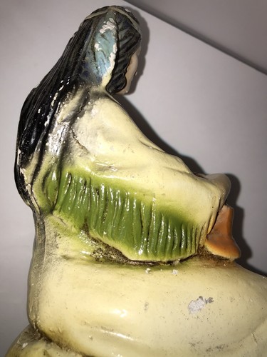 Vintage Indian Maiden Squaw Papoose Chalk ware Statue Native American ...