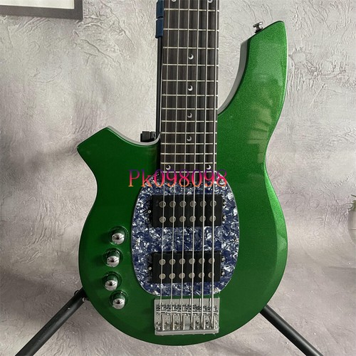 Metallic Green Left Handed Electric Bass Guitar 6 String Active Pickup ...