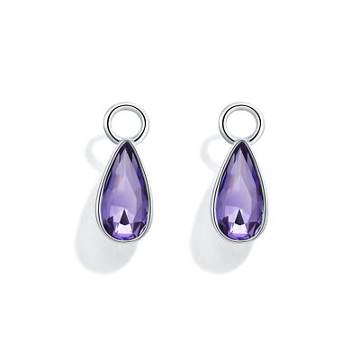 MYJS Raindrop Mix Charms With Swarovski Tanzanite Rhodium Plated | eBay ...