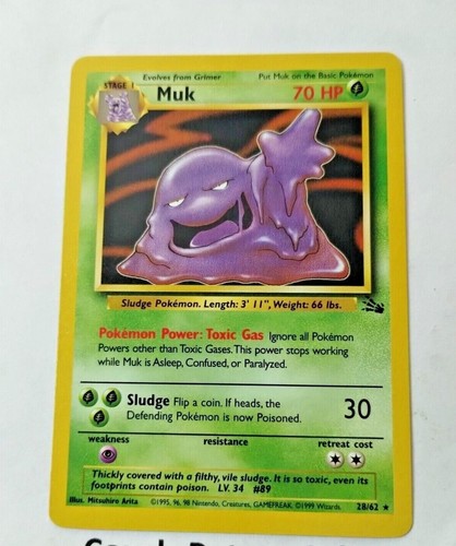 Pokémon TCG Muk Fossil 28 Regular Unlimited Rare - Uncirculated | eBay