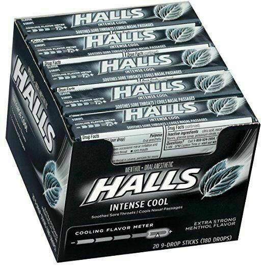HALLS Intense Cool Cough Drops Menthol 20 Pieces for sale online | eBay
