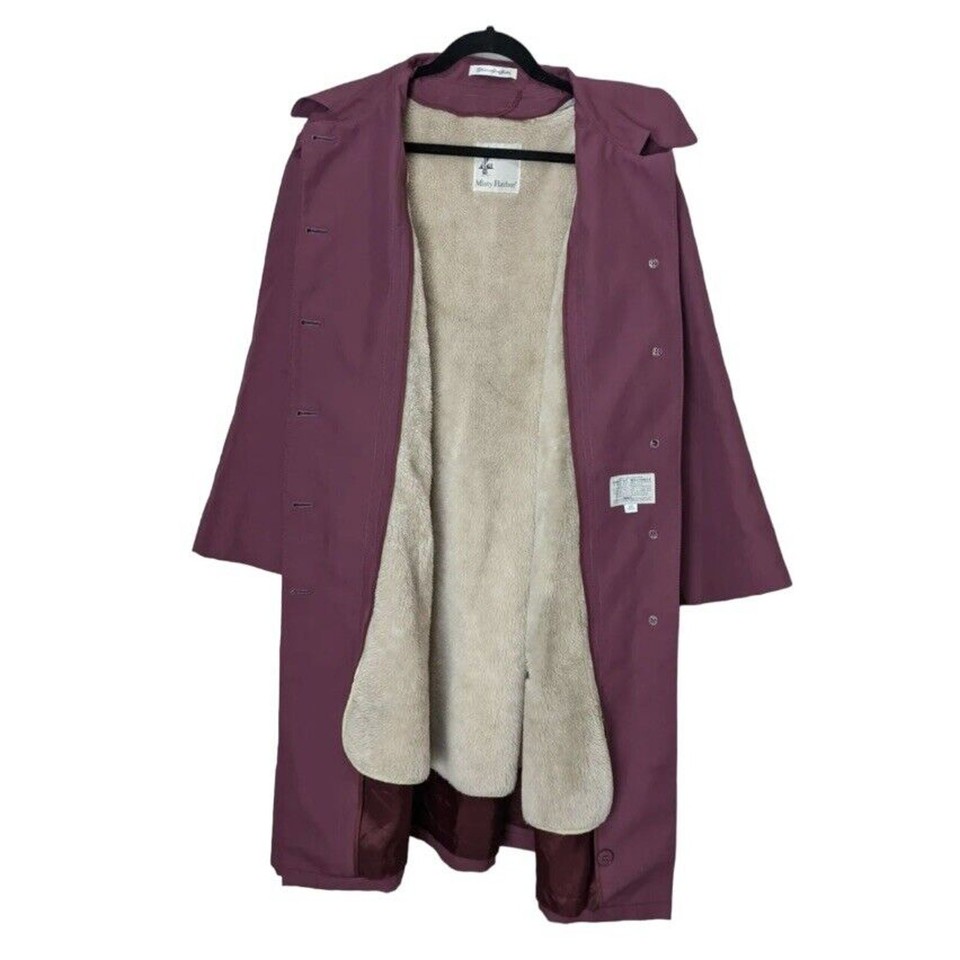 Misty Harbor Women's Vintage Burgundy Pink Undertone Trench Coat Size ...