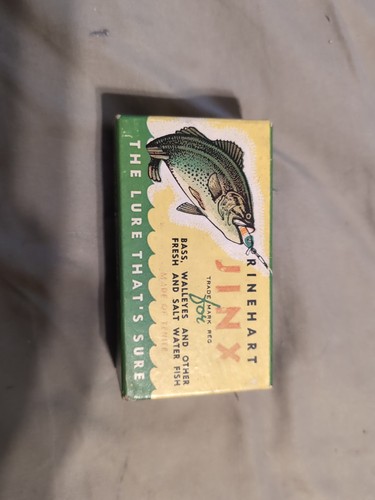 Rinehart Jinx Red Head White Body Vintage Crankbait Fishing Lure In Box ...