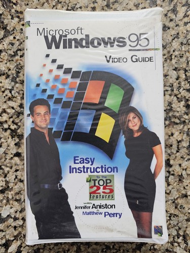 MICROSOFT WINDOWS 95 VIDEO GUIDE VHS. All inserts. Jennifer Aniston ...