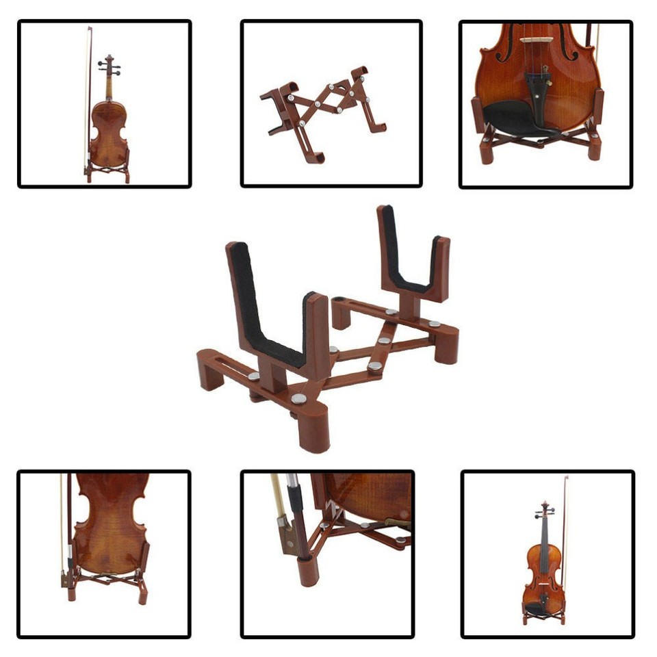 3 pcs Folding Violin Stand Premium Violin Display Rack Fiddle Floor ...