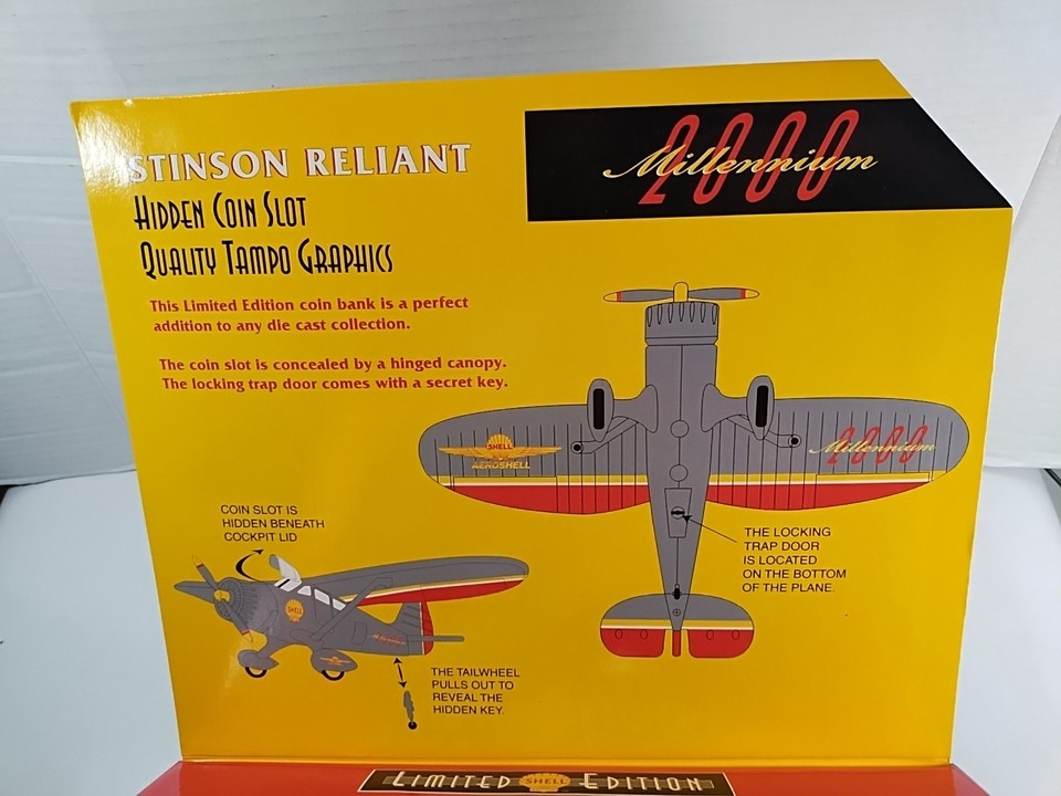 Gearbox Stinson Reliant SHELL Collectible Coin Bank, Ltd. Ed Millennium ...