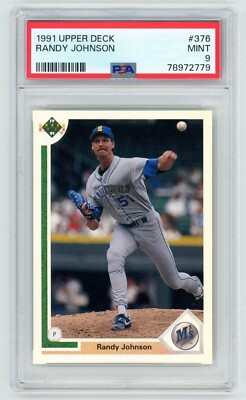 1991 UPPER DECK RANDY JOHNSON #376 SEATTLE MARINERS HOF THE BIG UNIT ...