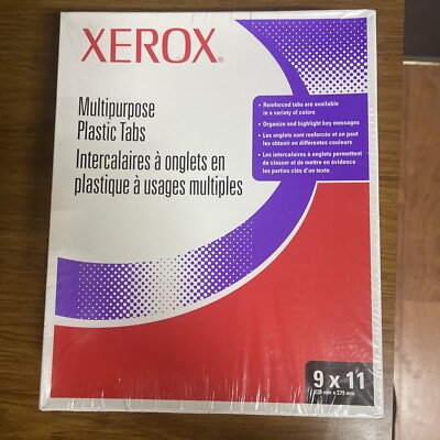 XEROX 3R5520 CLEAR PLASTIC SINGLE REVERSE COLLATED 5 X 50 BLANK TABS ...