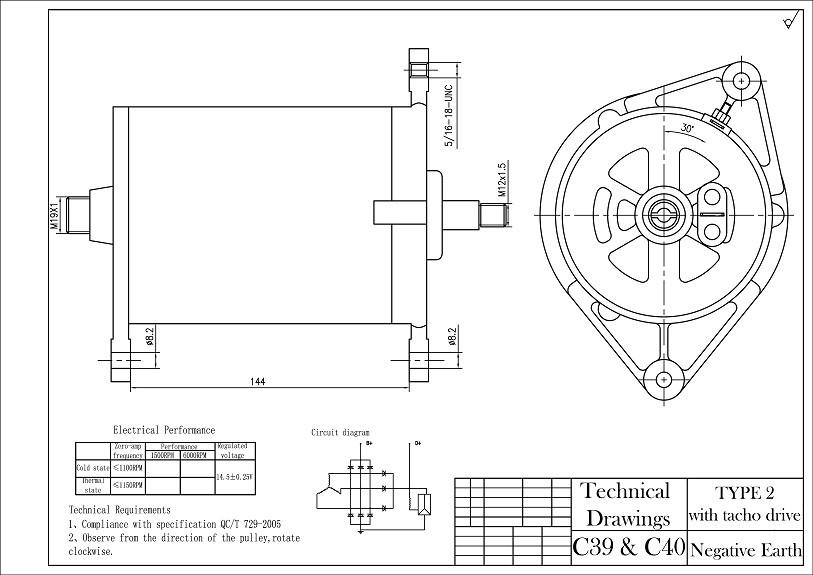 Stealth Dynamator Dynamo/Alternator conversion Lucas C39/C40 With Tacho ...