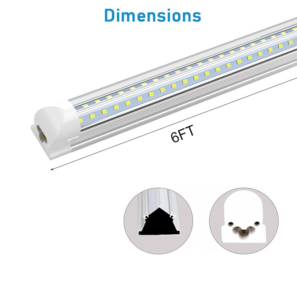 2FT 3FT 4FT 5FT 6FT 8FT LED Tube Light 6500K Super Bright LED Shop ...