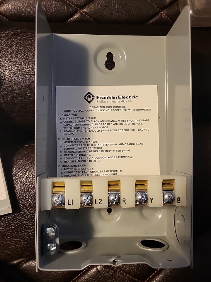 Franklin Electric Capacitor Run Control Box 3/4HP 230V 1Phase ...