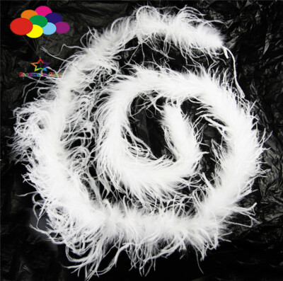 2M white ostrich feather strip boa Costumes Trim Craft for trim Party ...