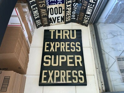 NY NYC SUBWAY ROLL SIGN 1959 IRT SUPER THRU EXPRESS TRAIN URBAN TRANSIT ...