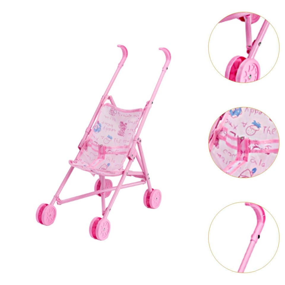 Baby Doll Stroller Pushchair Space Saving Pram Supplies for Ages 3 ...