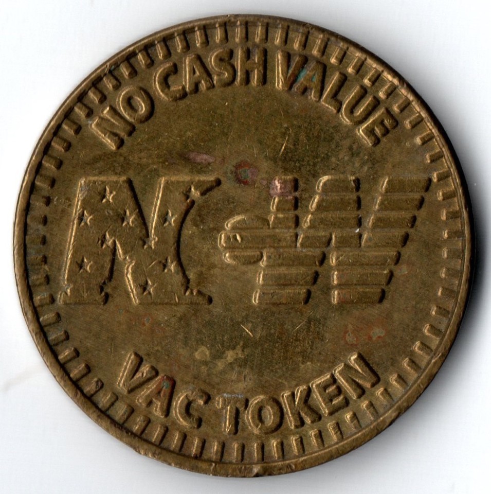 NCW Carwash Vac Vacuum No Cash Value Token Non-Local United States 20 ...