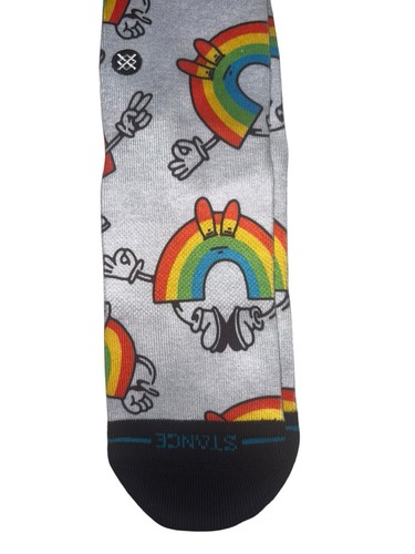 STANCE VibeOn Rainbow Hands & Feet Peace Crew Socks Men’s Sz Large 9-13 ...