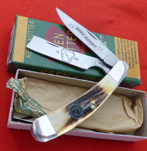 Keen Kutter USA 4-1/8" Closed 1996 Keystone Club Stag 2 Blade Razor ...