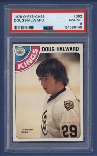 1978-79 O-Pee-Chee #392 DOUG HALWARD PSA 8 NM-MT Los Angeles Kings VERY ...