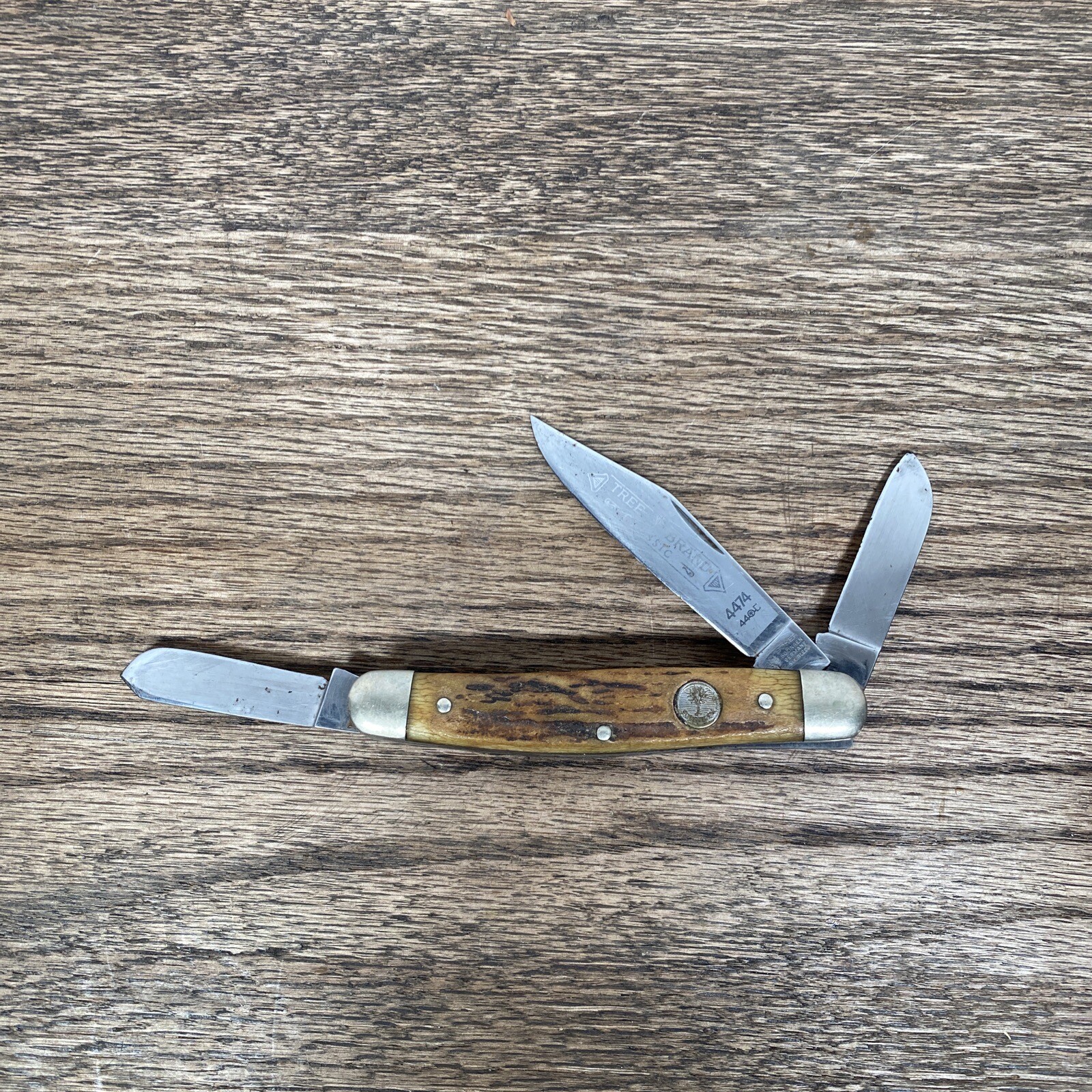 Vintage BOKER Solingen 4474 Large Stock Knife Nice Stag Premium 440C ...