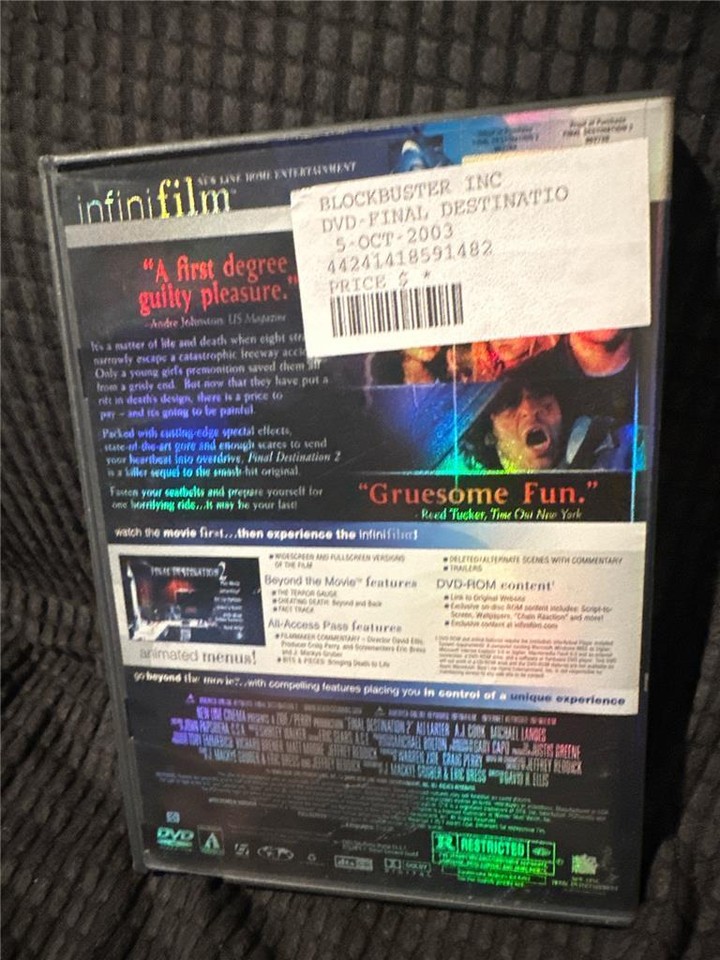 Final Destination 2 (DVD, 2003, Infinifilm Widescreen Full Frame ...