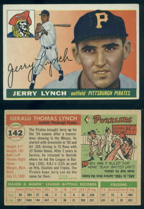 (69003) 1955 Topps 142 Jerry Lynch Pirates-EM | eBay