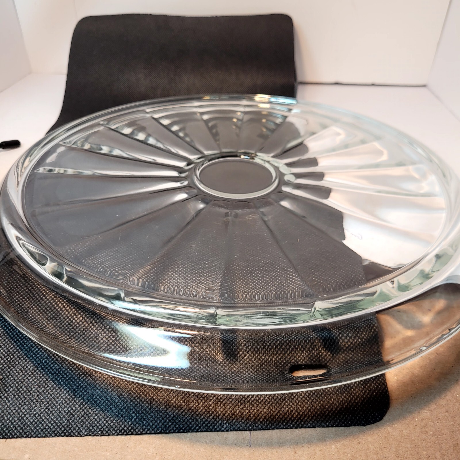 12" Glass Round Tray Server Lazy Susan Punch Bowl Serving Dish