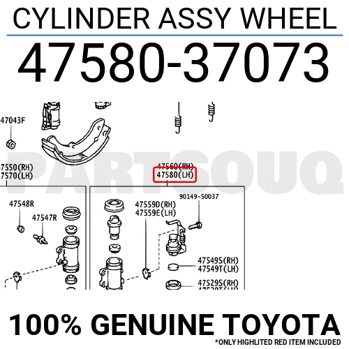 4758037073 Genuine Toyota CYLINDER ASSY WHEEL 47580-37073 | eBay