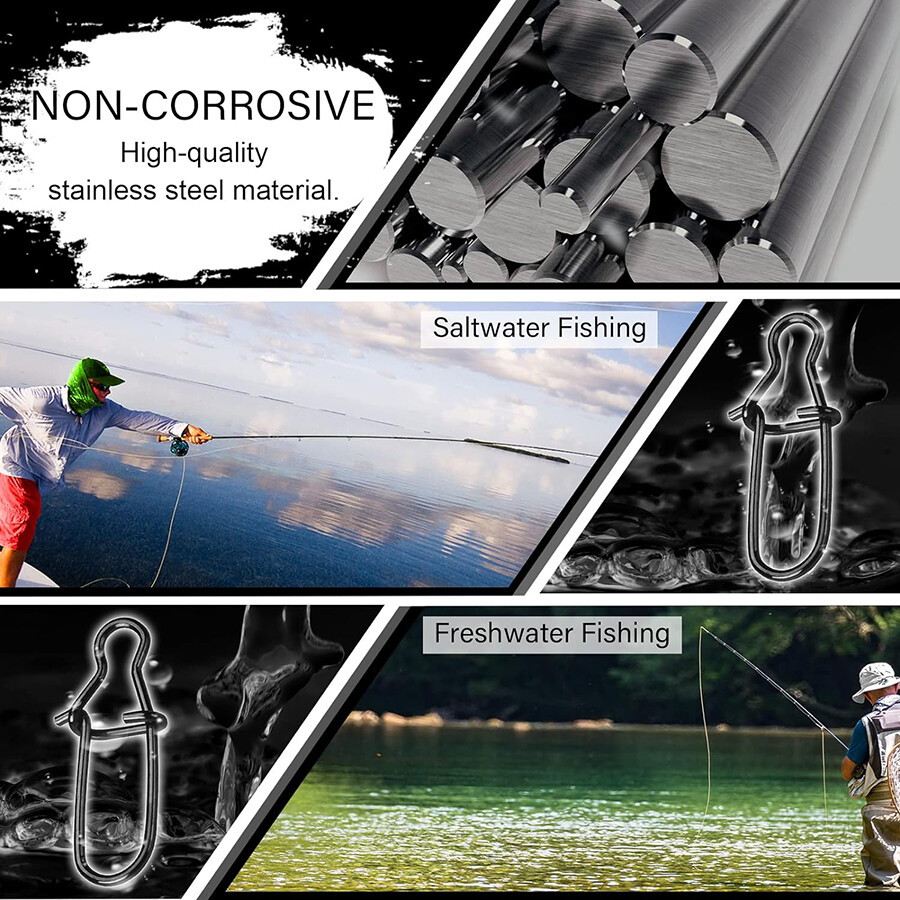 50pcs Duolock Fishing Snap High Strength Fast Snaps Fishing Speed Clips ...