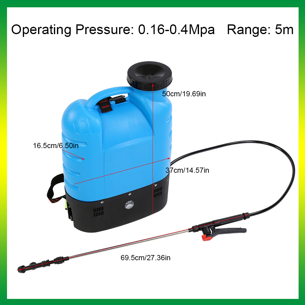 Electric Weed Sprayer Backpack Farm 16L Rechargeable Battery Garden ...