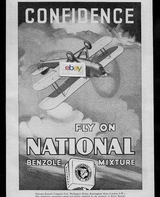 NATIONAL BENZOLE COMPANY U.K.1935 CONFIDENCE FLY ON NATIONAL BENZOLE ...