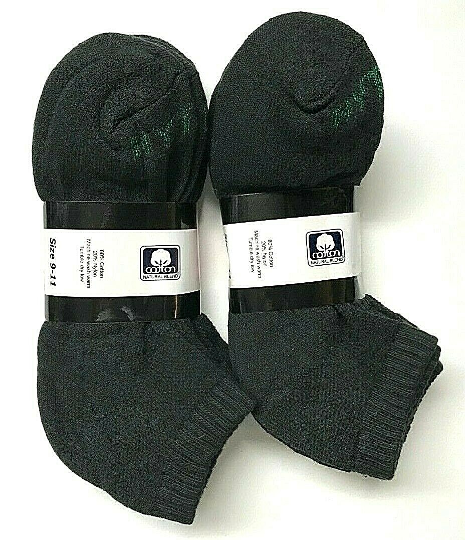 6 Pair HYTEST Black Cushion Bottom Work / Sport Low Cut Sock Size 9-11 ...