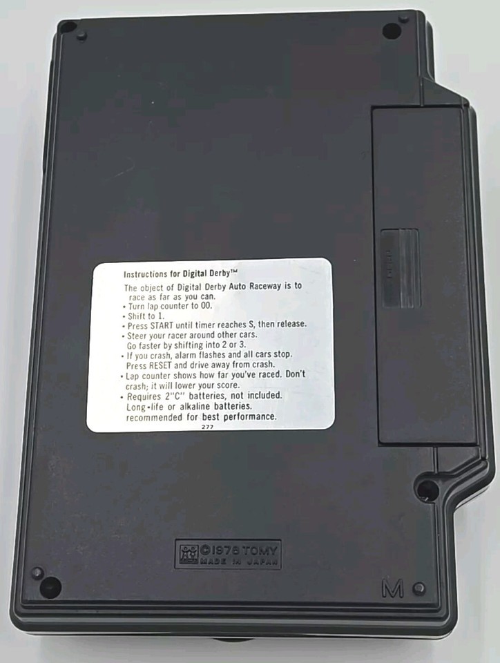 Tomy Digital Derby Auto Raceway Vintage 1978 Handheld Game Tested ...