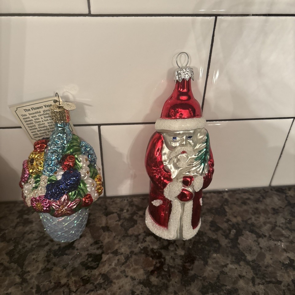 Vintage MERCK Family old world Christmas 2001 Mercury glass ornaments ...