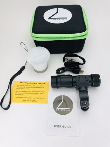 LANTERN Black Multifunctional Light 180-1000 Lumens 4 Light Modes USB ...