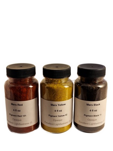 Mars Iron Oxide Pigment Dry Powder set 3 x 4 fl.oz | eBay